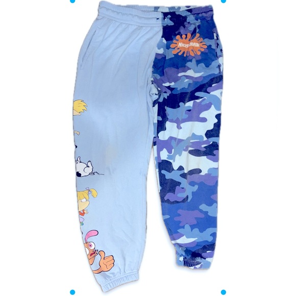 Nickelodeon | Pants | Split Colored Nickelodeon Sweat Pants | Poshmark
